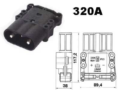 Euro-connector 50 mm² /320 A, uros alennuksella! - 58,60 EUR 💙