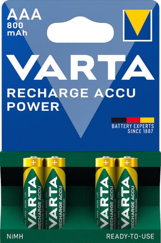 Ladattava paristo AAA 800 mAh 4 kpl, Varta - 13,60 EUR 💙