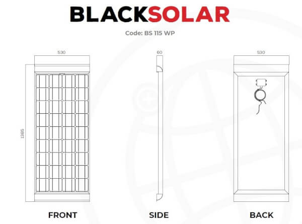 Aurinkopaneelisarja 115Wp 1385 x 53 x 60 mm Blacksolar, NDS alennuksella! - 419,00 EUR 💙