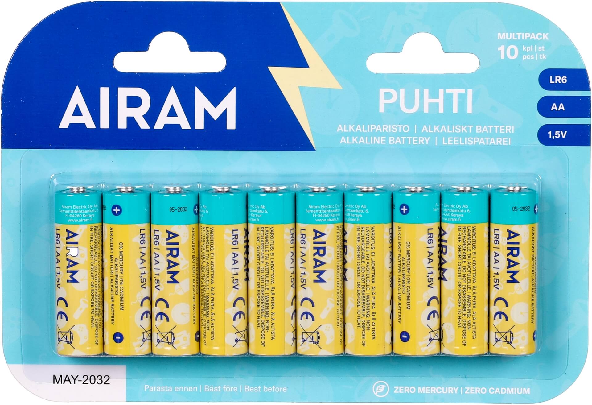 AA-paristo PUHTI LR6, 10 kpl, Airam alennuksella! - 3,99 EUR 💙