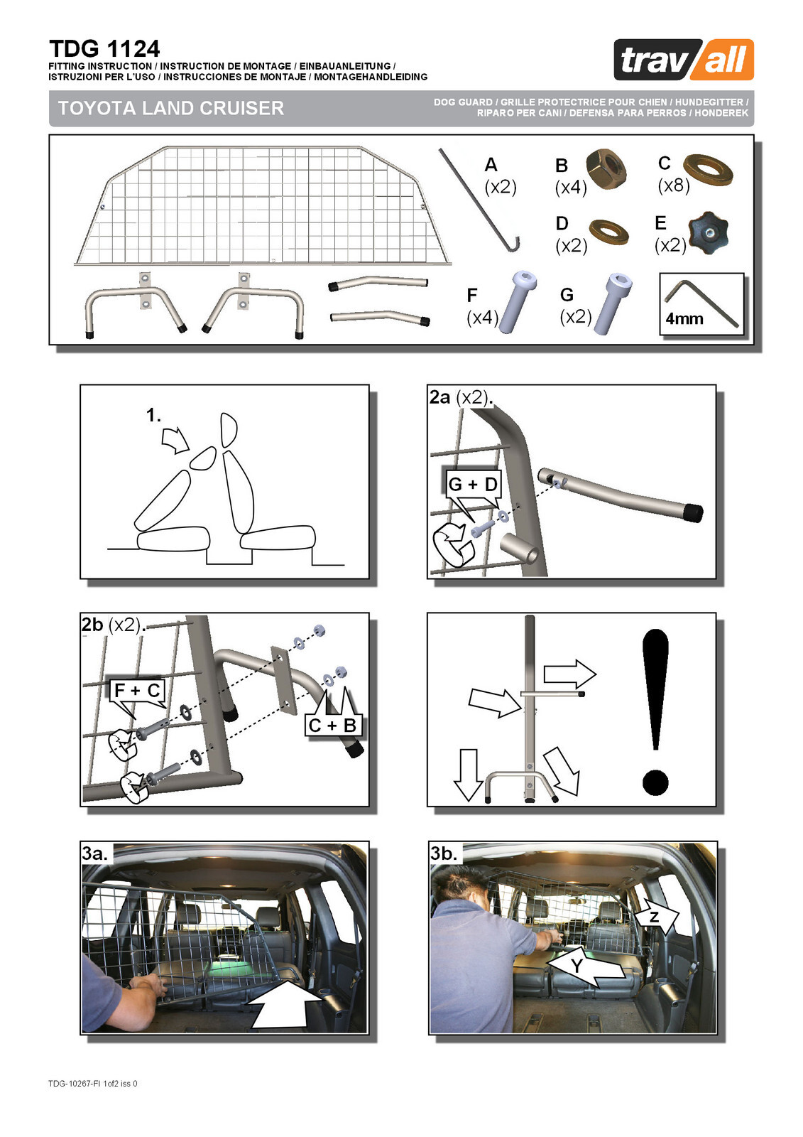 Koiraverkko autoon - Toyota Land Cruiser (2003-2009), Travall ...